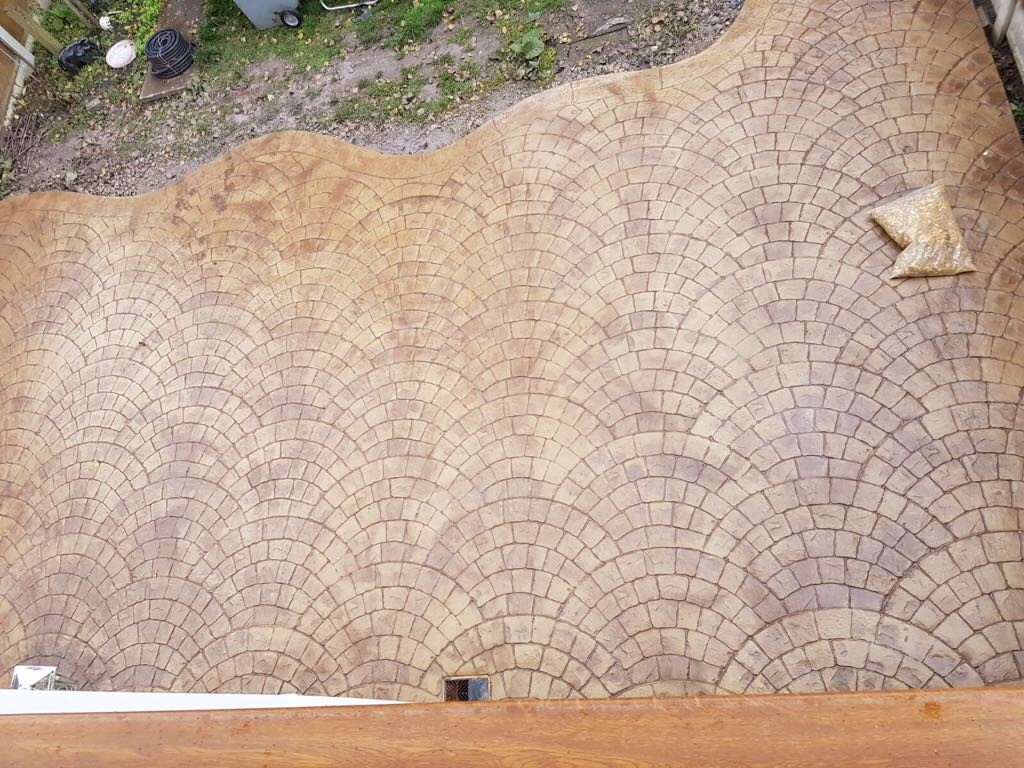 European fan pattern. – Pattern Imprinted Concrete