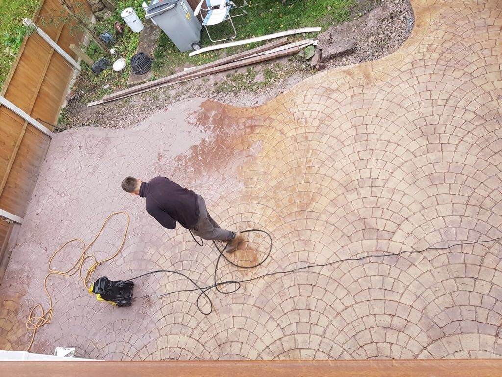 European fan pattern – Pattern Imprinted Concrete